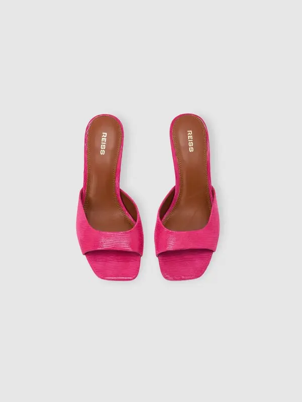 REISS Textured Open-toe Heeled Mules
