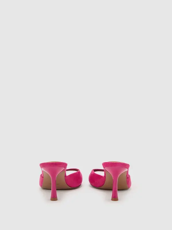 REISS Textured Open-toe Heeled Mules