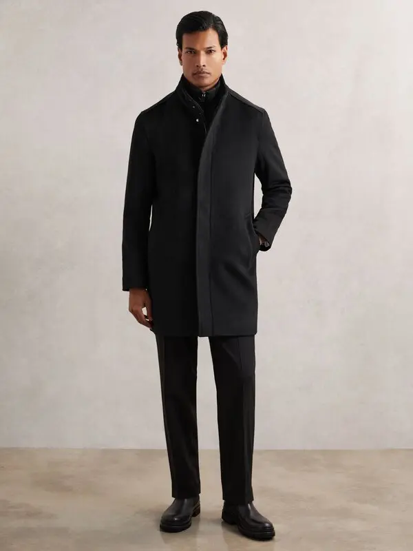 REISS Wool-blend Gilet-insert Coat