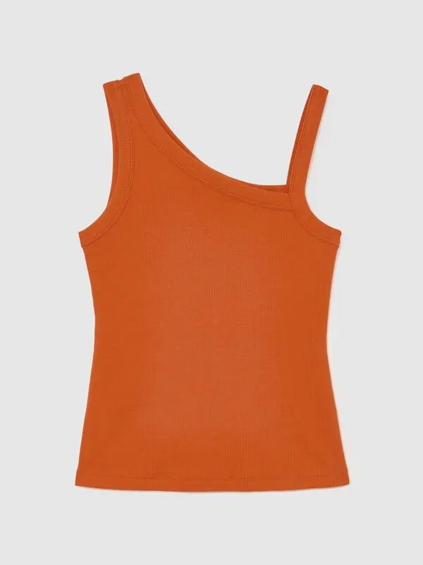 REISS Stretch-cotton Asymmetric-neck Vest