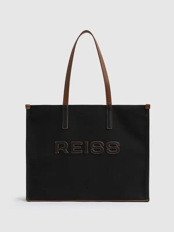 REISS Canvas Logo Tote Bag