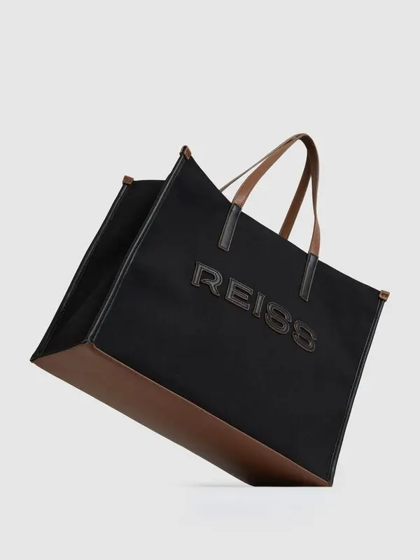 REISS Canvas Logo Tote Bag