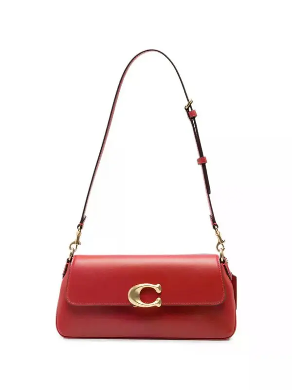 COACH Logo-plaque Leather Shoulder Bag - Red