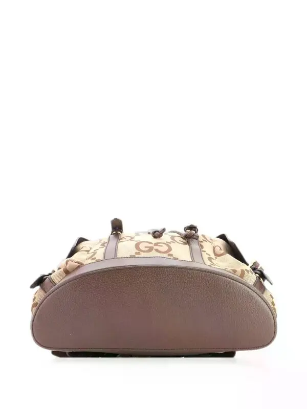Gucci Jumbo Gg Canvas And Leather Double Pocket Belt Backpack