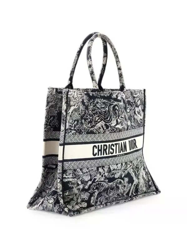 Dior Book Embroidered Canvas Large Tote Bag
