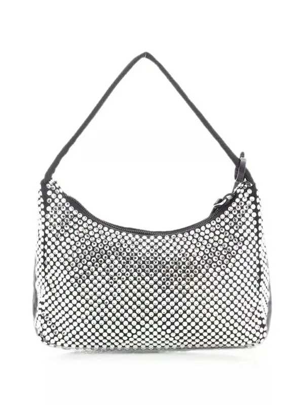 Prada Re-edition 2000 Crystal Embellished Satin Mini Hobo Bag