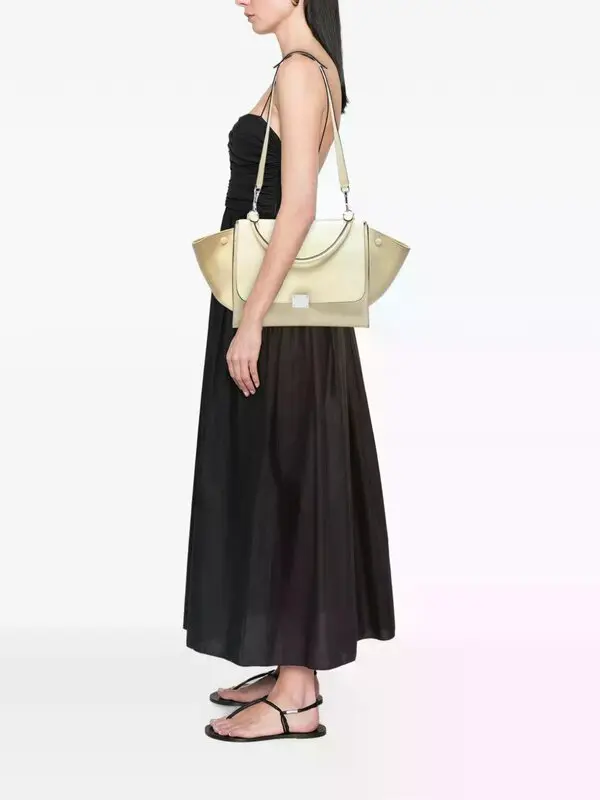 Celine 2013 Medium Bicolor Calfskin And Suede Trapeze Satchel - Brown