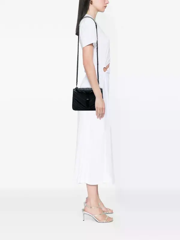 Saint Laurent Quilted Sheepskin Monogram College Bag - Black