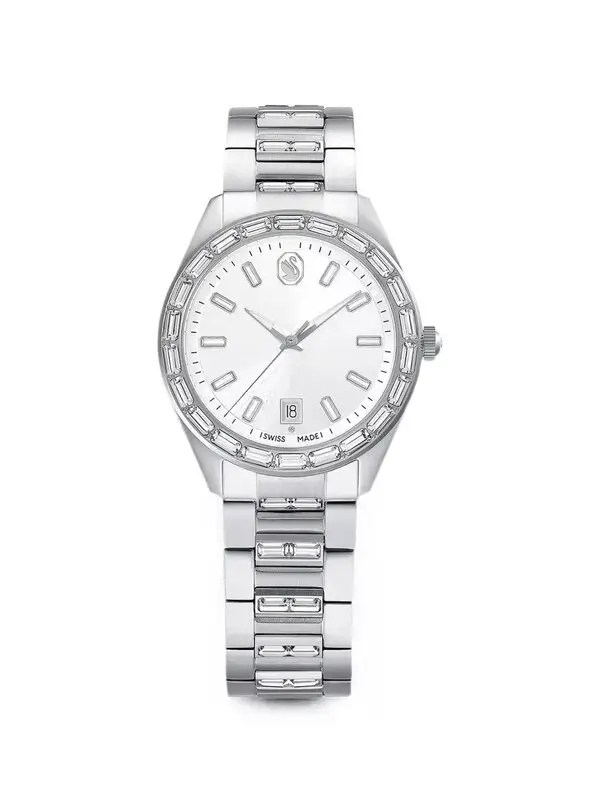 SWAROVSKI Matrix Crystal-embellished Bezel 40mm Watch - Silver