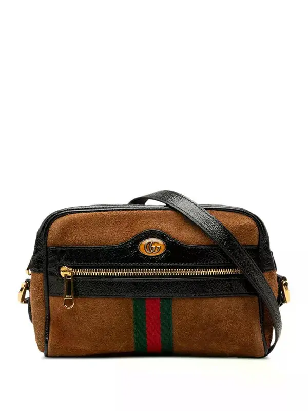 Gucci Suede Web Ophidia Crossbody Bag - Brown
