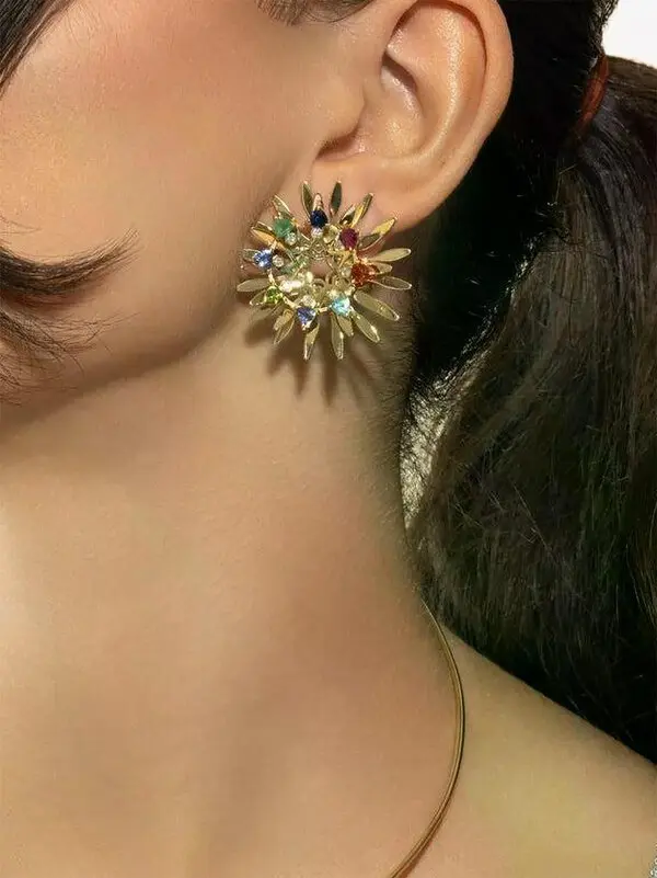 CAROL KAUFFMANN Mandala Multi-stone Earrings - Gold