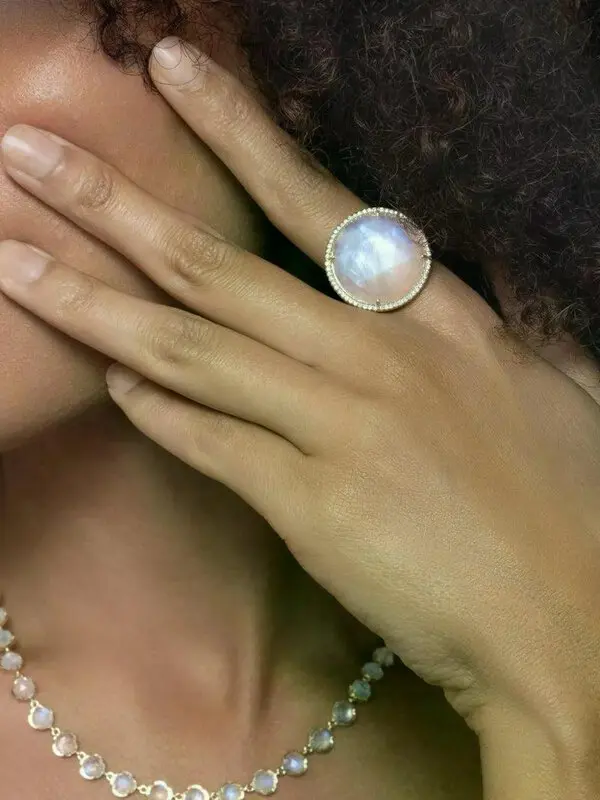 Irene Neuwirth Rainbow Moonstone And Diamond Ring