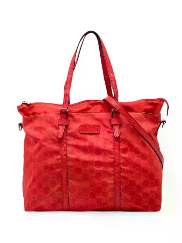 Gucci 2016-2026 Gg Nylon Satchel - Red
