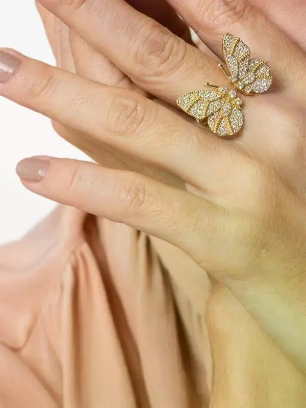 TANYA FARAH 18k Yellow Butterfly Diamond Ring
