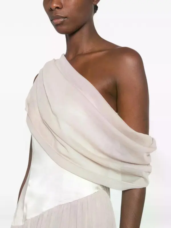 ABADIA Gwen Draped One-shoulder Maxi Dress