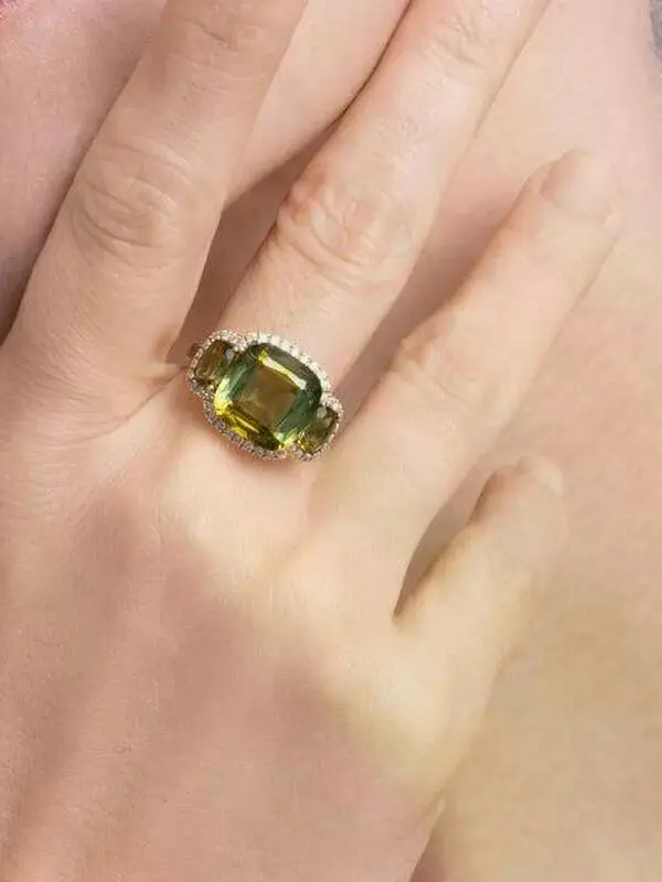 Goshwara G-one Tourmaline And Diamond Ring