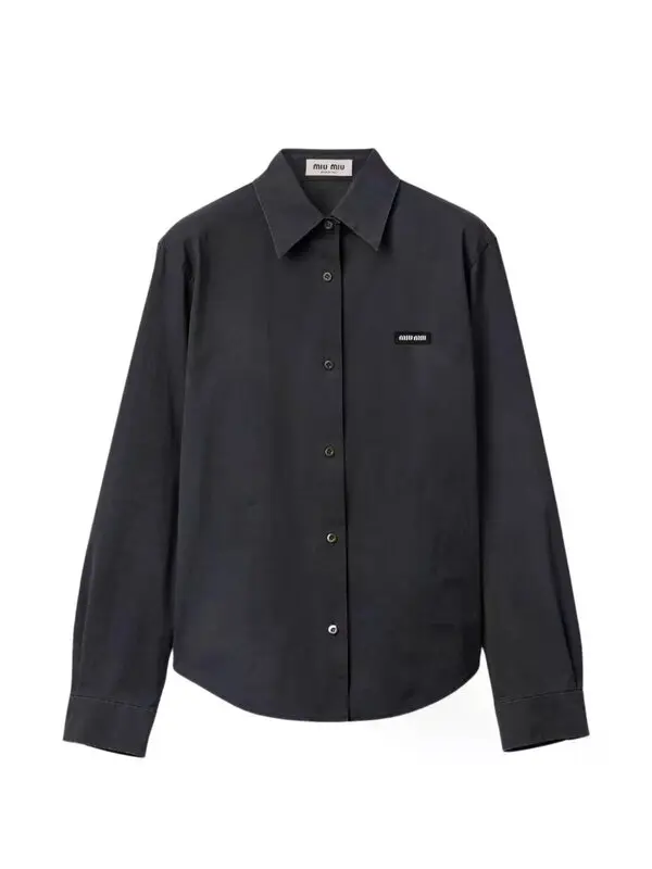 Miu Miu Stretch Poplin Shirt - Black