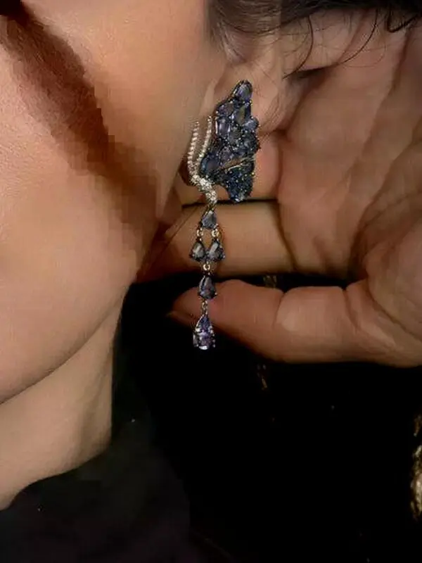 STEFERE Butterflies Sapphire And Diamond Earrings