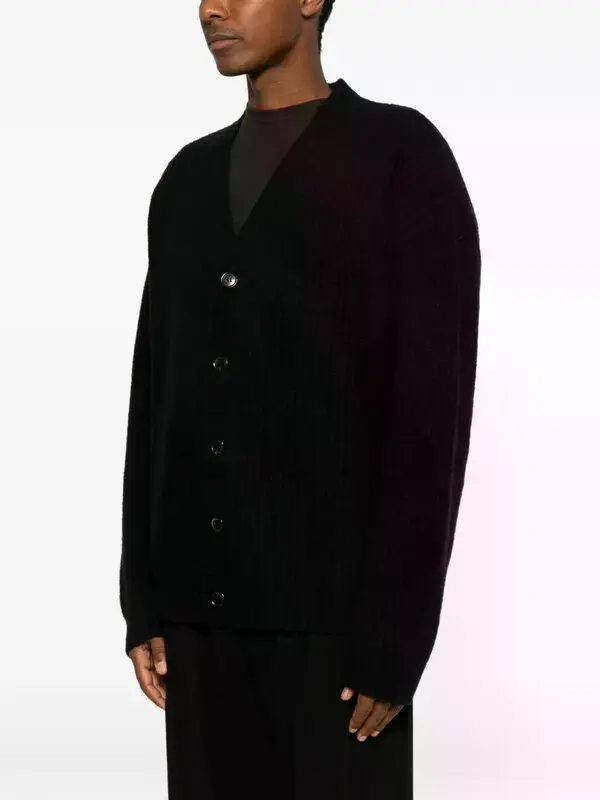 ROBERTO COLLINA Ribbed Knit V-neck Cardigan