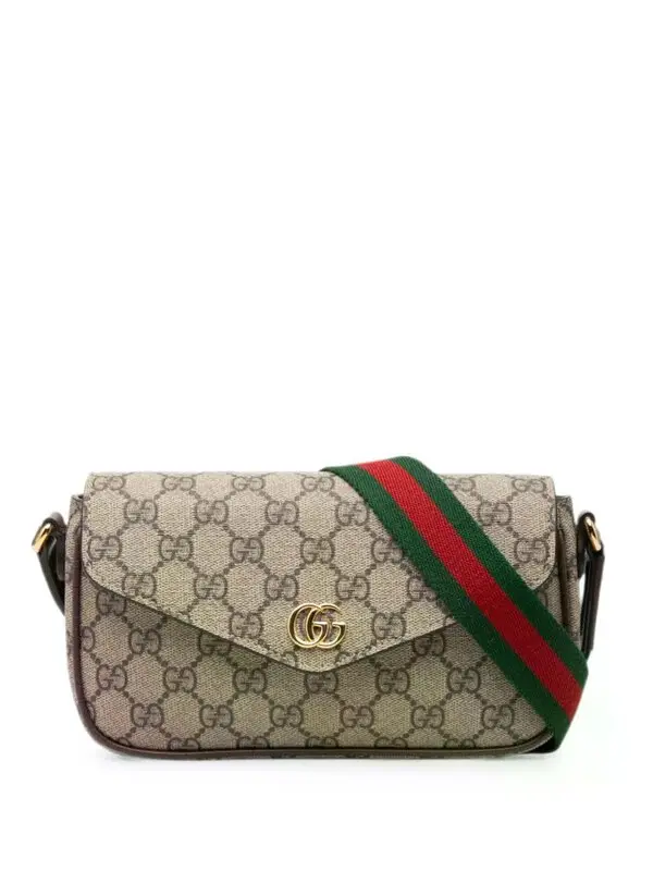 Gucci 2016-2026 Gg Supreme Web Ophidia Pochette Crossbody Bag - Neutrals