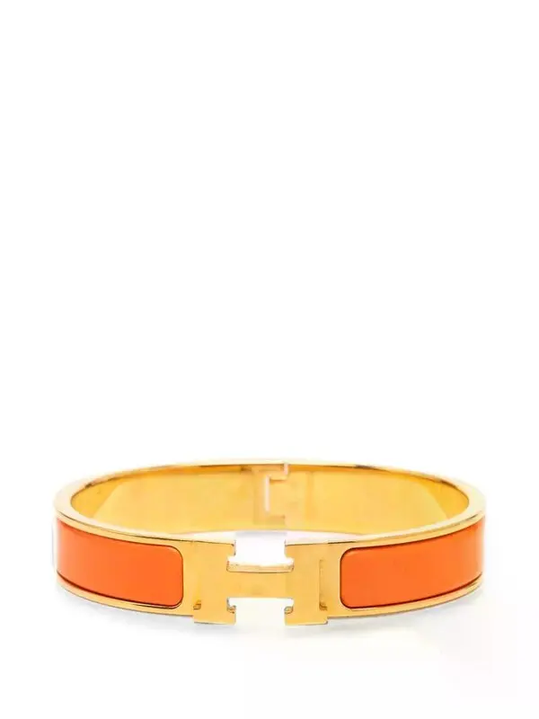 Hermès 2000-2026 Narrow Enamel Clic H Bracelet Pm Costume Bracelet - Gold
