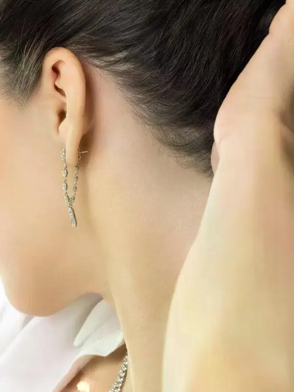 JADE TRAU Poppy Diamond Drop Earrings