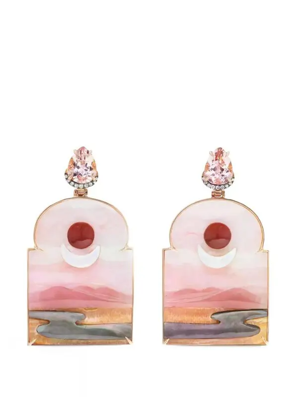 SILVIA FURMANOVICH Morganite And Opal Earrings - Pink