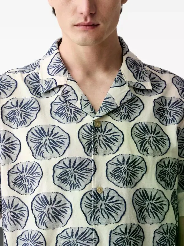 LES DEUX Dahlia Floral-pattern Short-sleeved Shirt