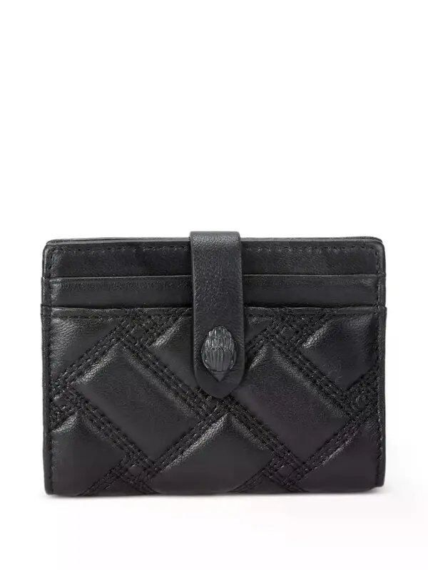 Kurt Geiger Quilted Eagle-plaque Card Holder - Black
