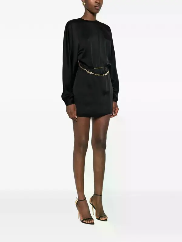 Saint Laurent Chain-link Open-back Mini Dress