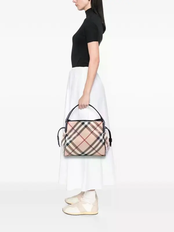 Burberry 2000-2017 Supernova Check Coated Canvas Bilmore Tote Bag
