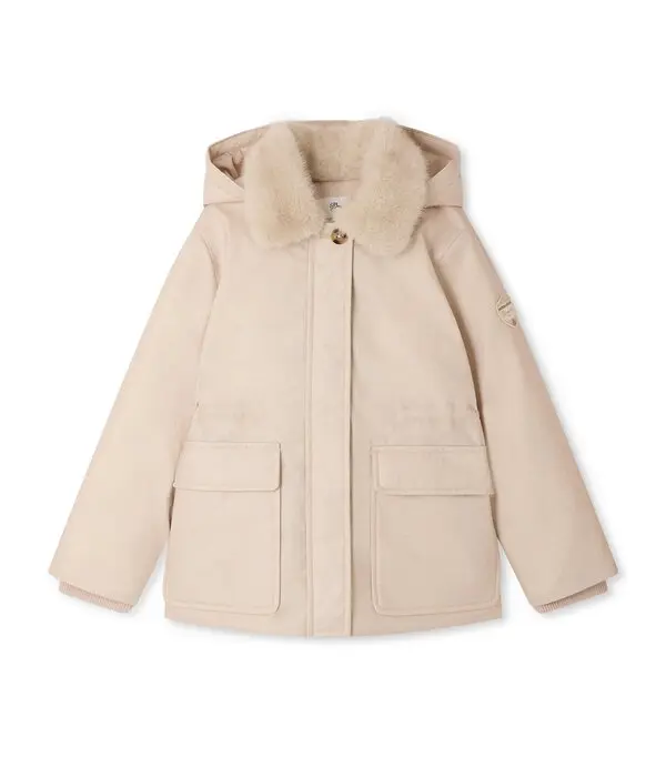 Bonpoint Faux-fur Collar Coat - Beige