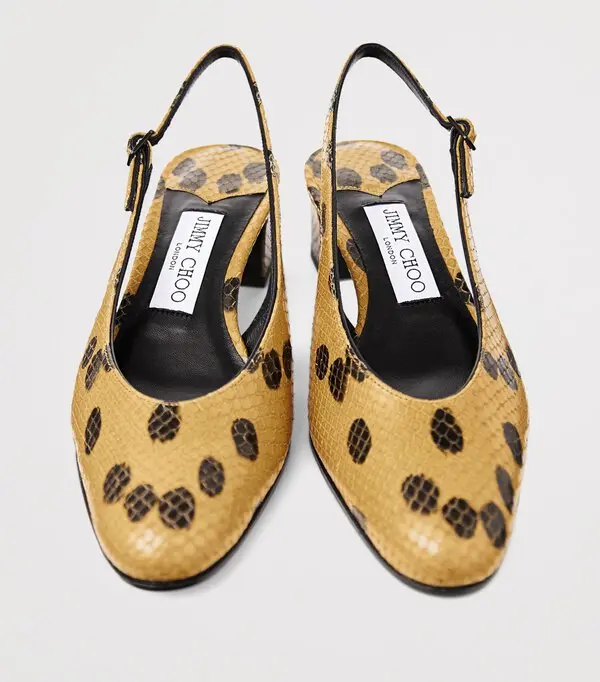 JIMMY CHOO Eyla 45 Leather Slingback Pumps