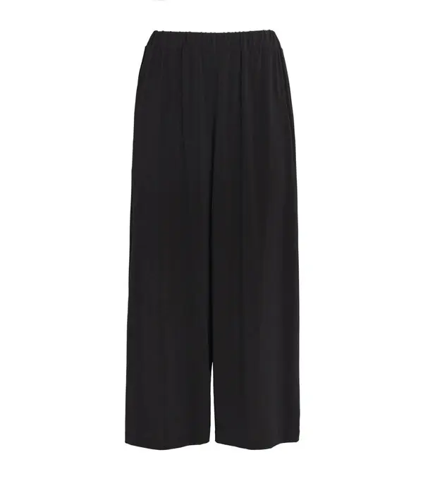 Issey Miyake Drape Jersey Cropped Trousers - Black