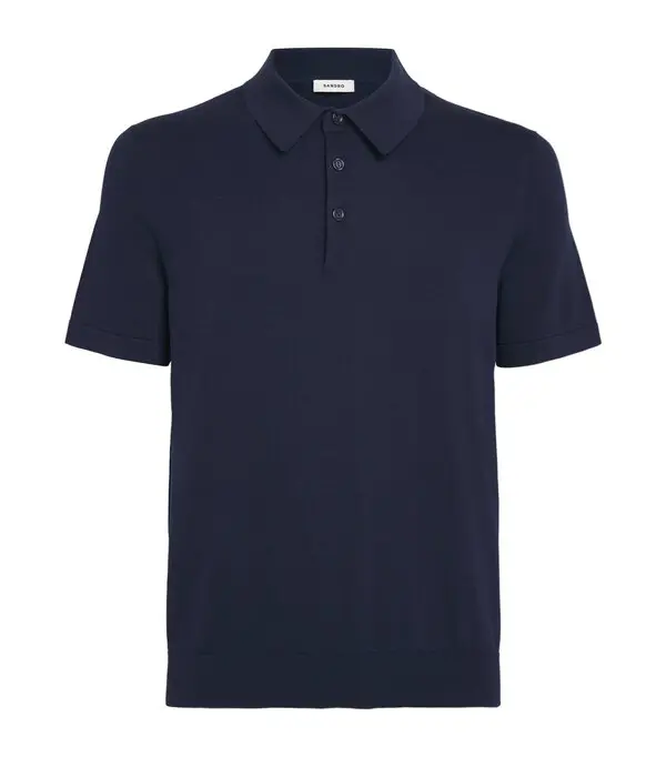 Sandro Cotton-silk Polo Shirt - Blue