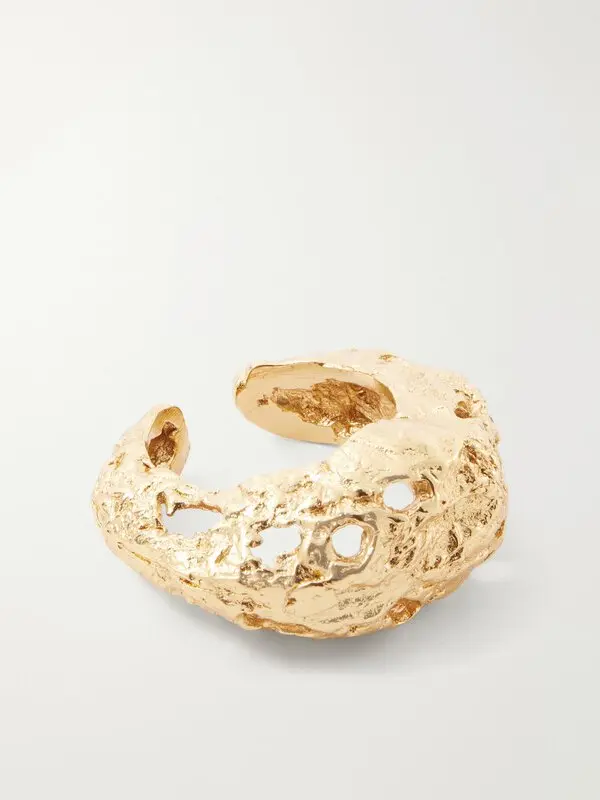PAOLA SIGHINOLFI Galia Textured 18-karat -plated Pewter Ring - Gold
