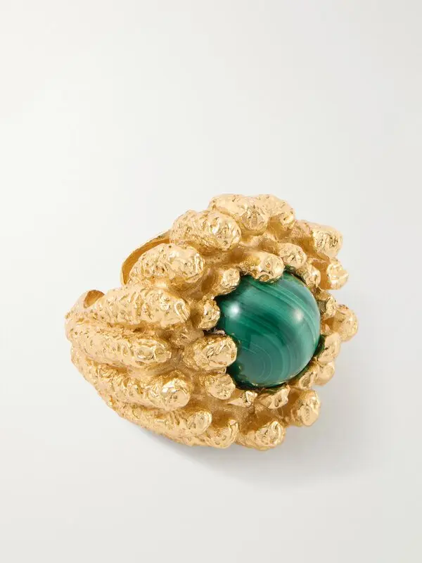 PAOLA SIGHINOLFI Lia 18-karat -plated Pewter And Resin Ring - Gold