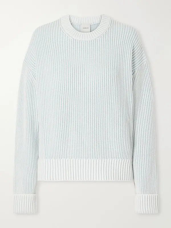 Varley Seymour Two-tone Cotton-knitted Sweater