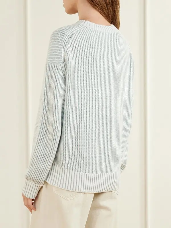 Varley Seymour Two-tone Cotton-knitted Sweater
