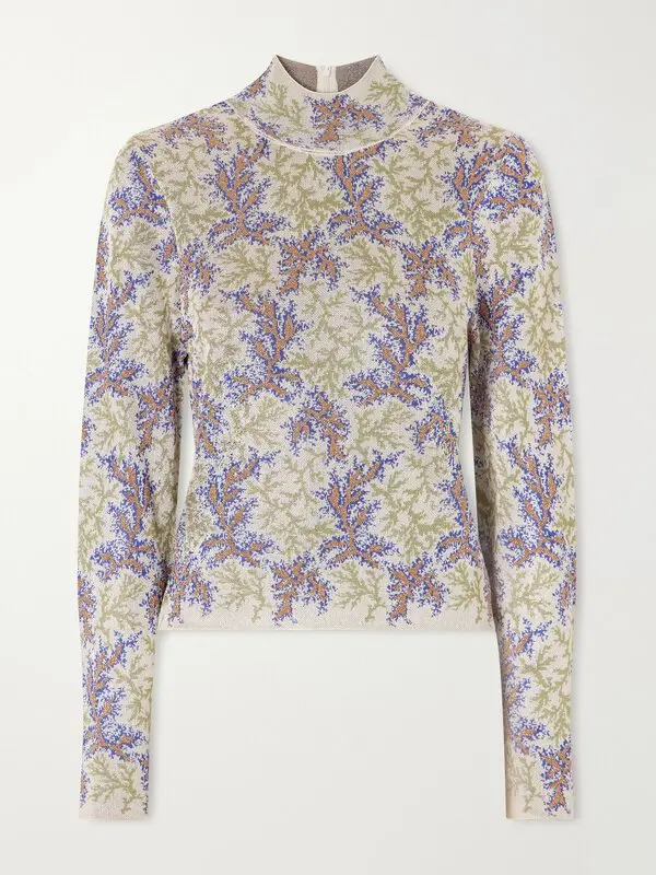 Rabanne Intarsia-knit Turtleneck Sweater