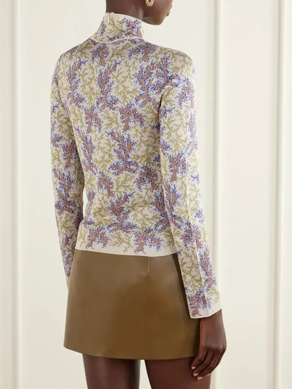 Rabanne Intarsia-knit Turtleneck Sweater