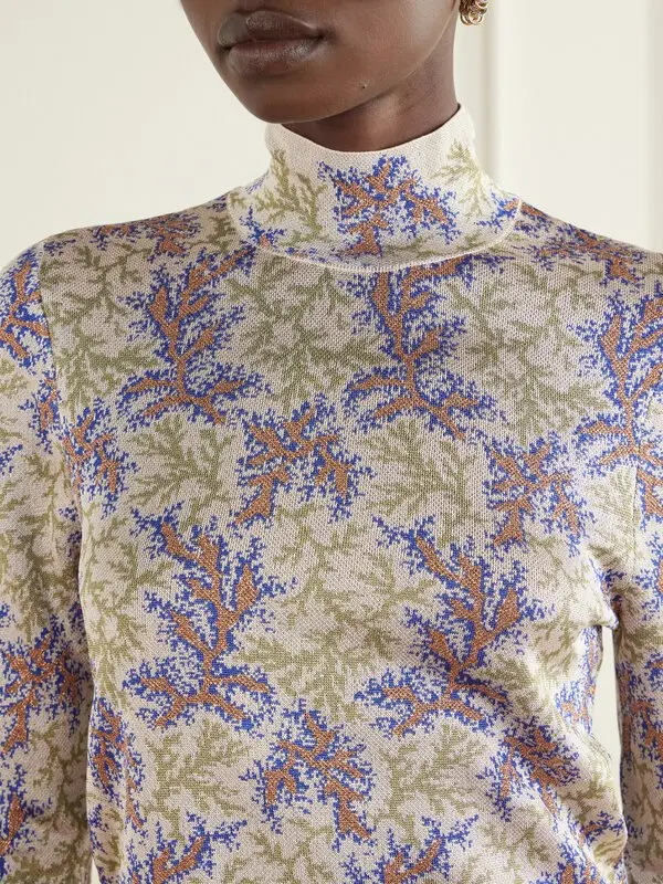 Rabanne Intarsia-knit Turtleneck Sweater