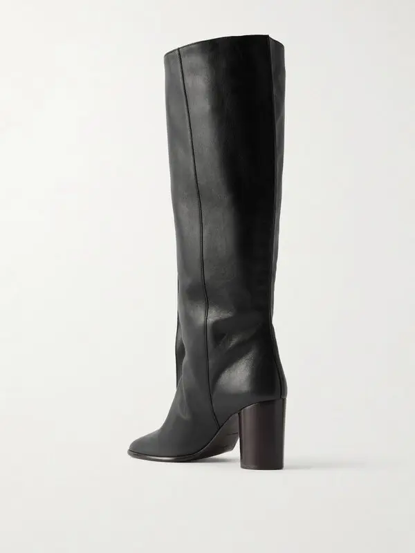 LEMAIRE Crease Leather Knee Boots
