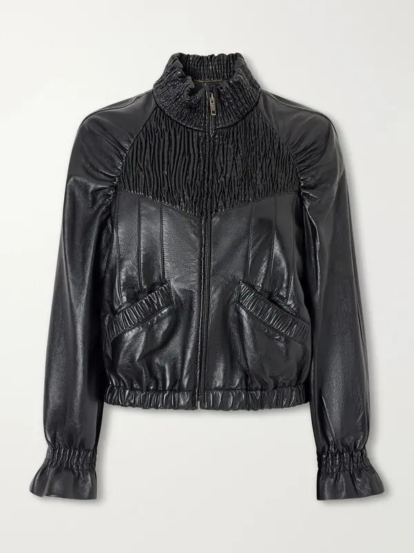 Chloé Shirred Leather Jacket