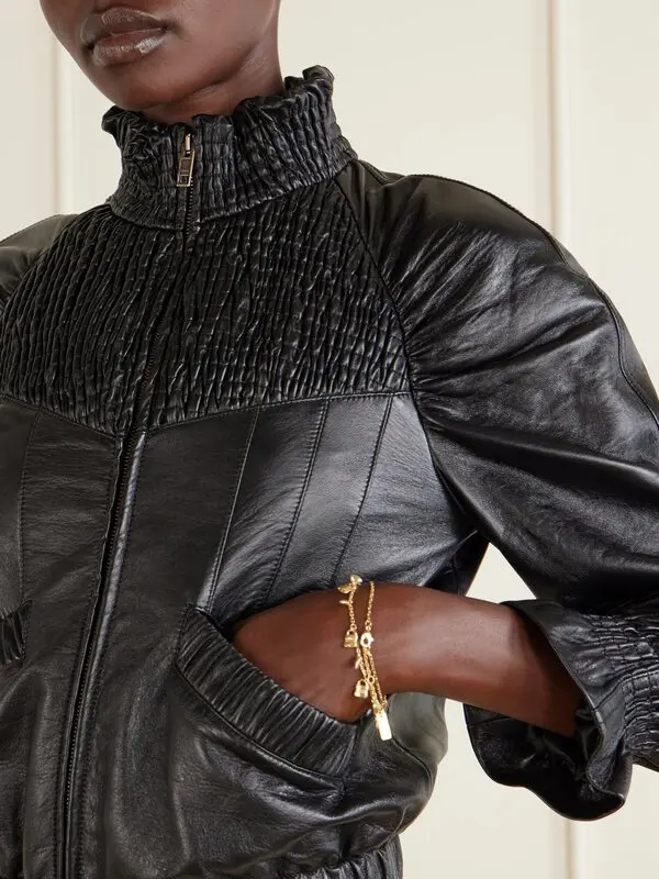 Chloé Shirred Leather Jacket