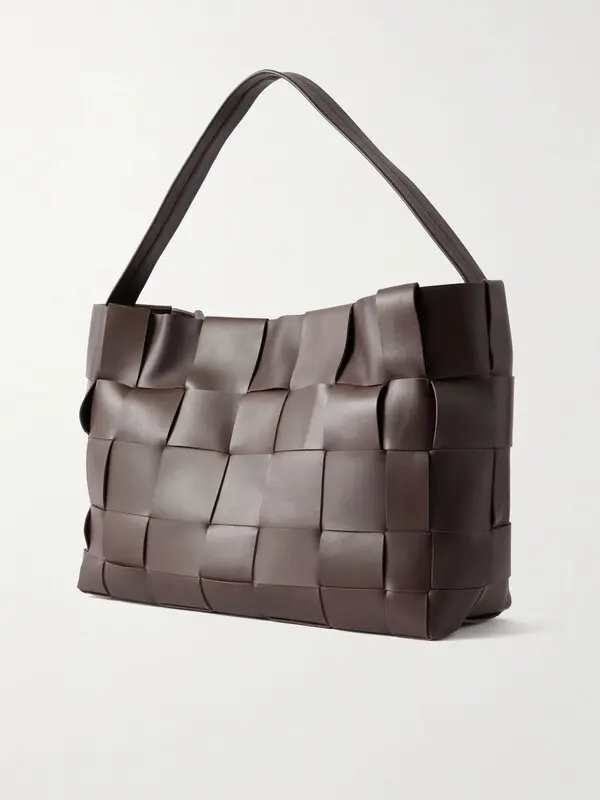 ST. AGNI Woven Large Leather Tote