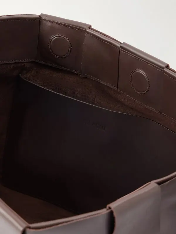 ST. AGNI Woven Large Leather Tote