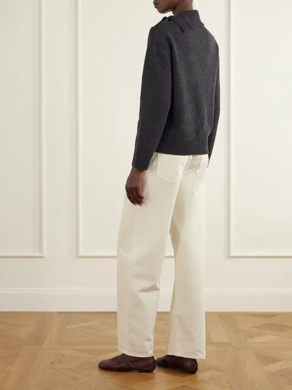 Veronica De Piante Asymmetric Wool And Cashmere-blend Sweater - Gray