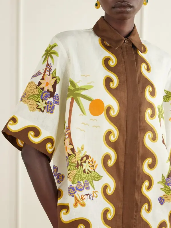 ALEMAIS Island Cove Printed Linen Shirt