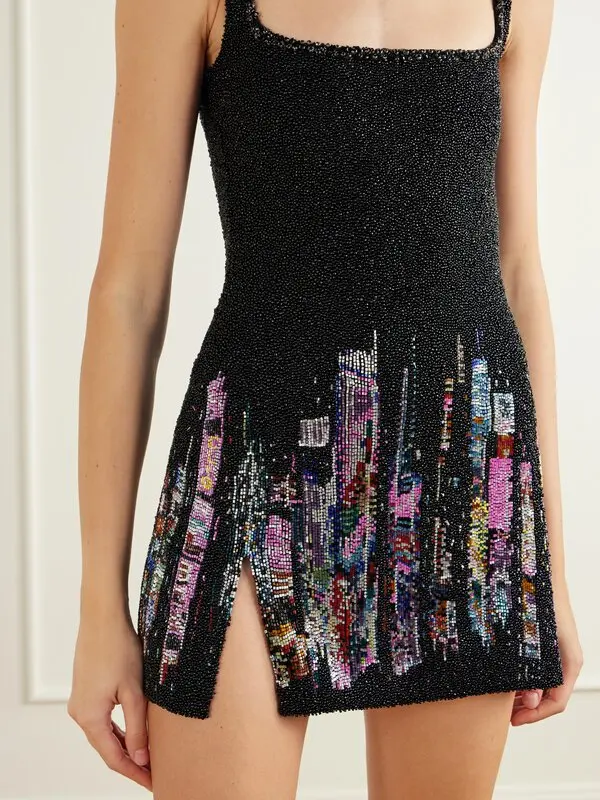 CLIO PEPPIATT Tokyo Embellished Stretch-mesh Mini Dress